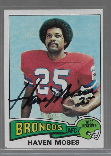 1975 Topps Haven Moses #17 Denver Broncos Signed Autographed Card | eBay
