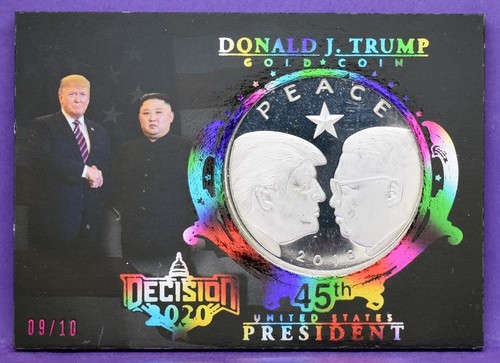 Donald J. Trump & Kim Jong-Un Decision 2020 RAINBOW FOIL 2018 COIN #TC1 ...