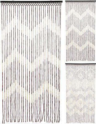 Natural Beaded Bamboo Patterned Fly Insect Screen Door Curtain 90x180cm ...