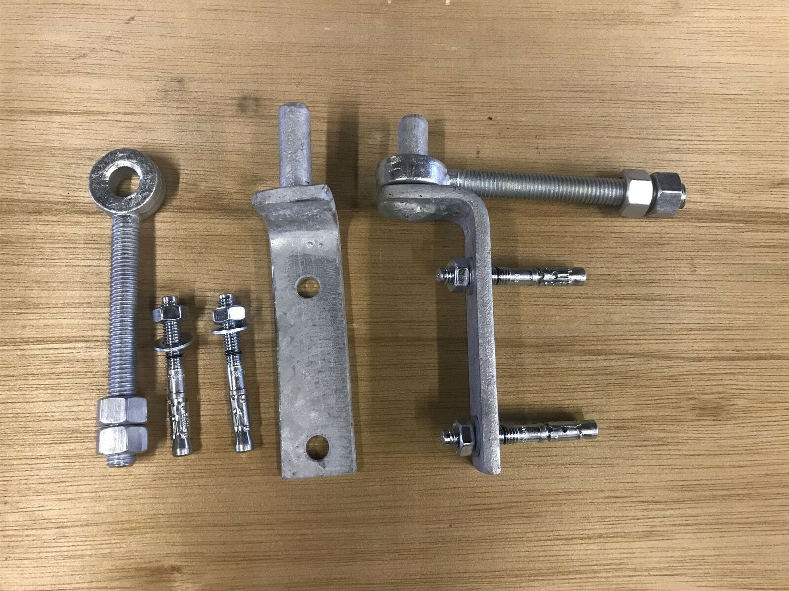 Wrought iron Galvanized gate hinges with adjustable eyebolts and ...