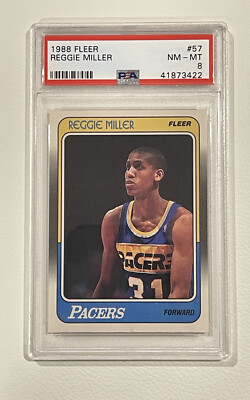Reggie Miller - PSA 8 - 1988 Fleer Rookie Card RC #57 HoF | eBay