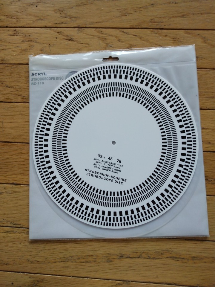 Acrylic Turntable Mat/ Cartridge Alignment Protractor Strobe Disc ...