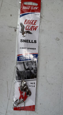 Eagle Claw 4284-6 2-Way Spinner Fishing Rigs 4Per Pack Size 6 Bronze ...
