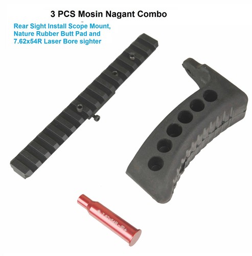 Mosin Nagant Rear Sight Scope Mount+Nature Rubber Buttpad+7.62x54R ...