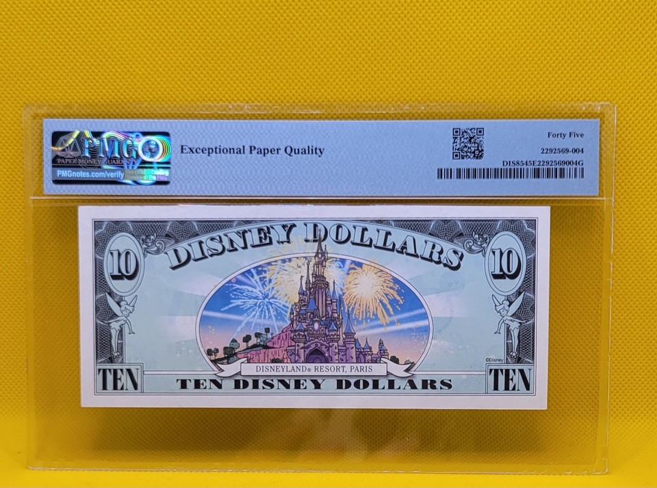 2003 $10 Disney Dollar Donald Duck 45 PMG Disneyland Paris Resort ...