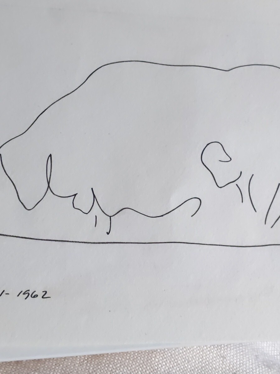 Karl Staber ink drawing Line Bison Signed 1962 Original art Vintage ...