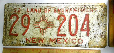 1952 New Mexico license plate collectible old NM car truck garage ...
