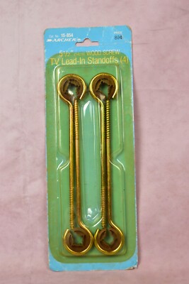 Vintage Archer, Radio Shack (4) TV Lead-In Standoff 5 1/2" Wood Screw ...