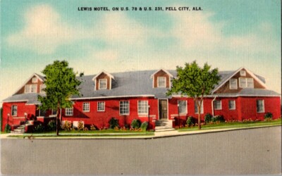 Vintage Postcard Lewis Motel Pell City AL Alabama H-619 | eBay