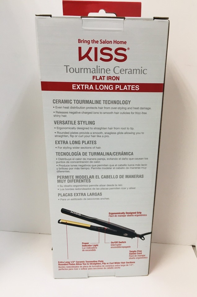 KISS Tourmaline ceramic flat iron extra long plates | eBay