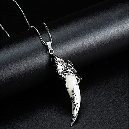 Collar con colgante tribal de colmillo de lobo para hombres y niños | eBay