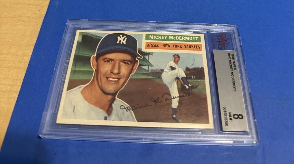1956 Topps Baseball Mickey McDermott #340 BVG 8 NM-MT Yankees 0016815350 | eBay