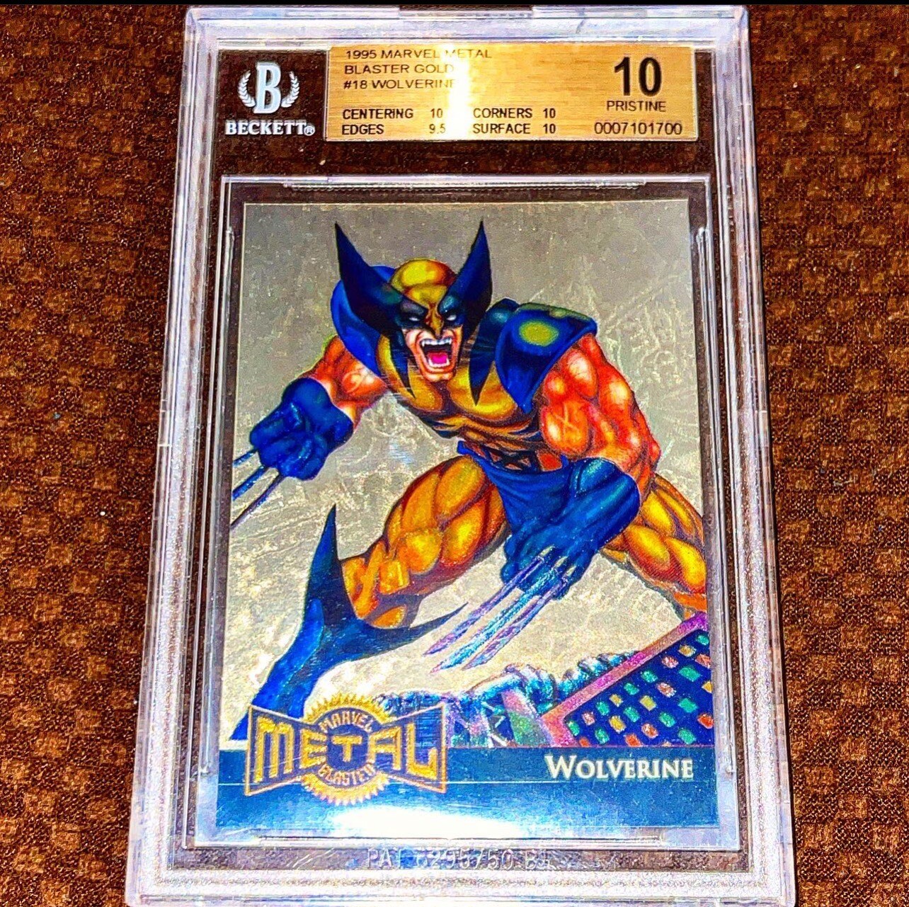 BGS 10 PRISTINE 1995 MARVEL METAL GOLD BLASTER WOLVERINE POP 1 HOLY ...