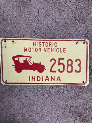 Indiana Historic Vehicle License Plate - 2583 - Expired | eBay