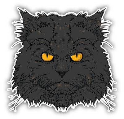 Angry Cat Face Car Bumper Sticker Decal - ''SIZES'' | eBay