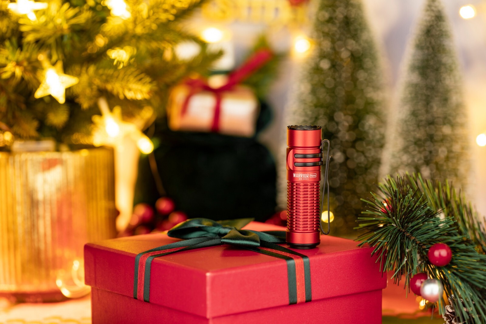 Olight Warrior Nano Red 1200 Lumens Tactical Dual Switch EDC Flashlight ...