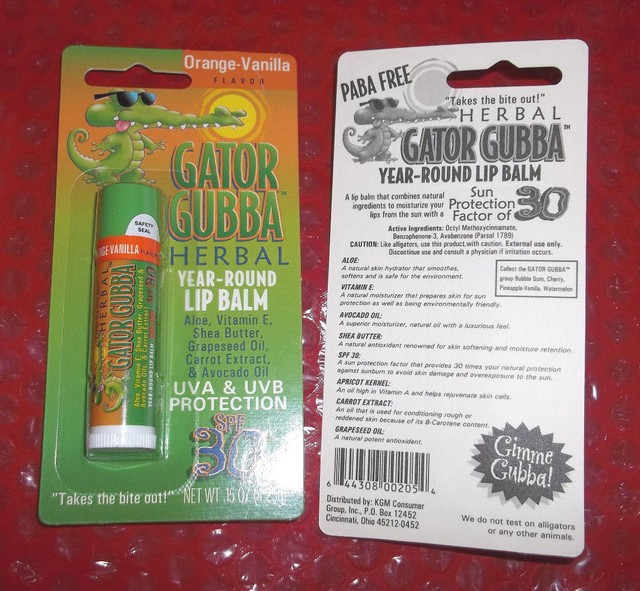 2 Sticks Gator Gubba Pineapple Vanilla Sunscreen Lip Balm SPF 15 ...