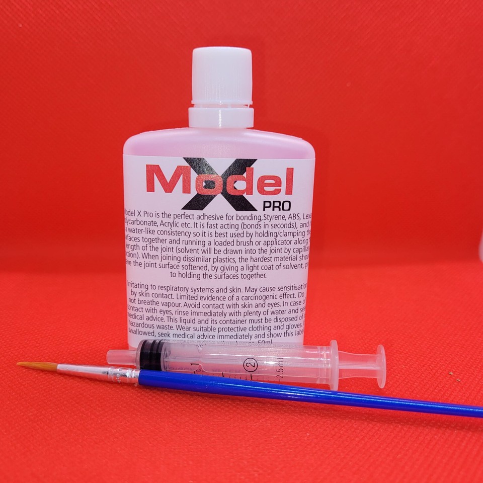 Model X Pro 50ml PLASTIC WELD Cement Glue Styrene ABS Perspex Acrylic ...