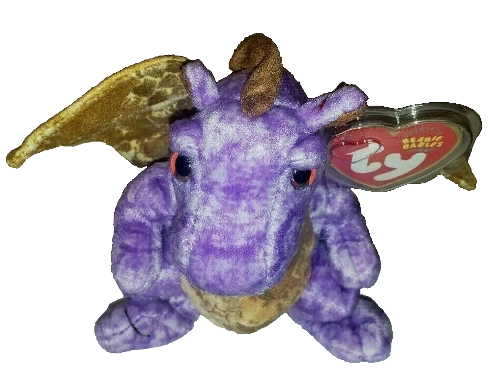 Ty Beanie Baby - LEGEND the Purple Dragon (8 Inch) MWMTs Stuffed Animal ...