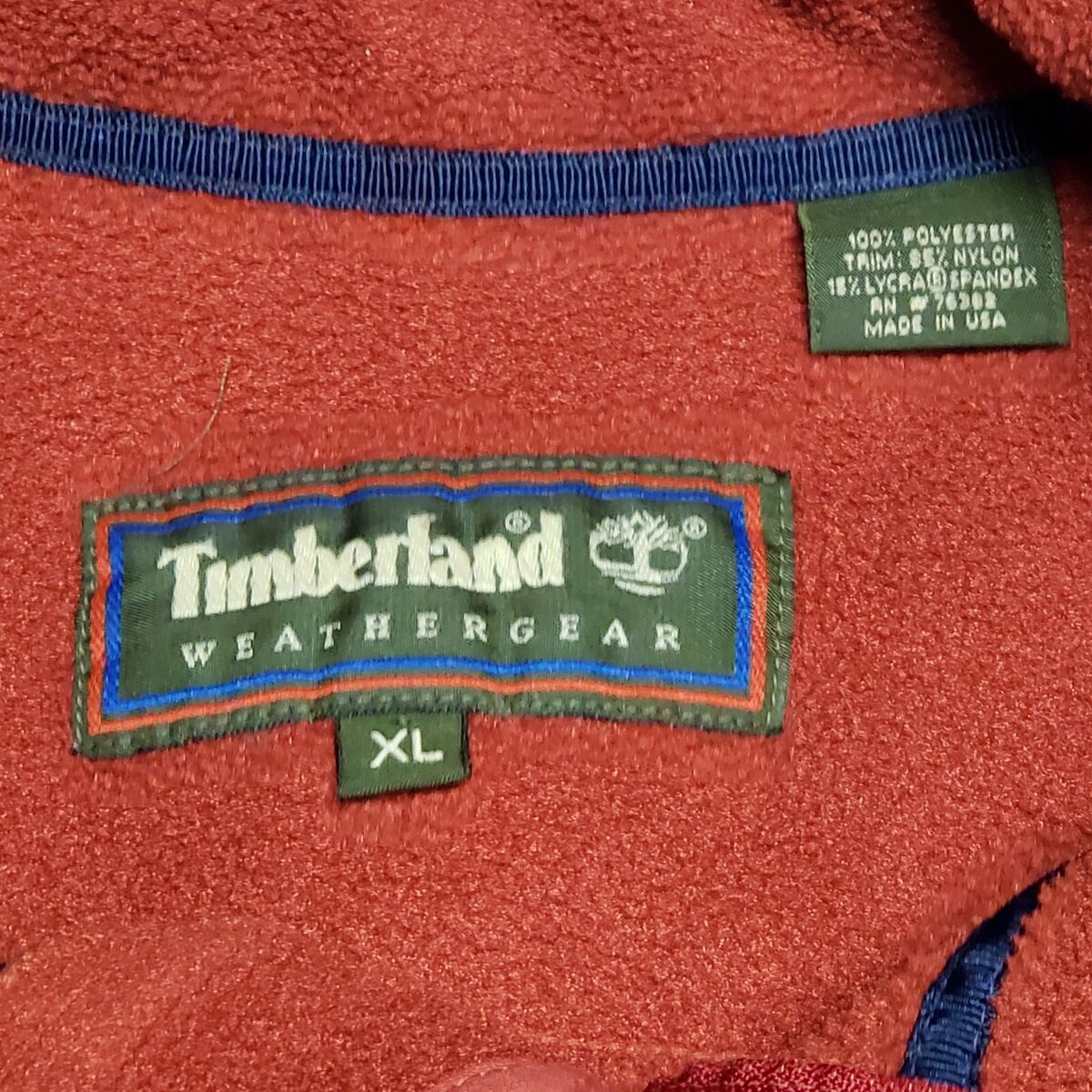 Vintage 90s Timberland Weathergear Fleece Full Zip Red Vintage 90s Timberland Weathergear Fleece Full Zip Red