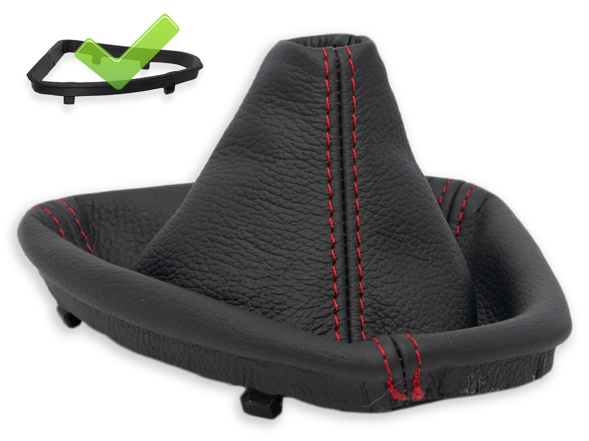 FOR BMW E90 E92 M3 GEAR SHIFT BOOT GAITER LEATHER STITCH RED + FRAME | eBay