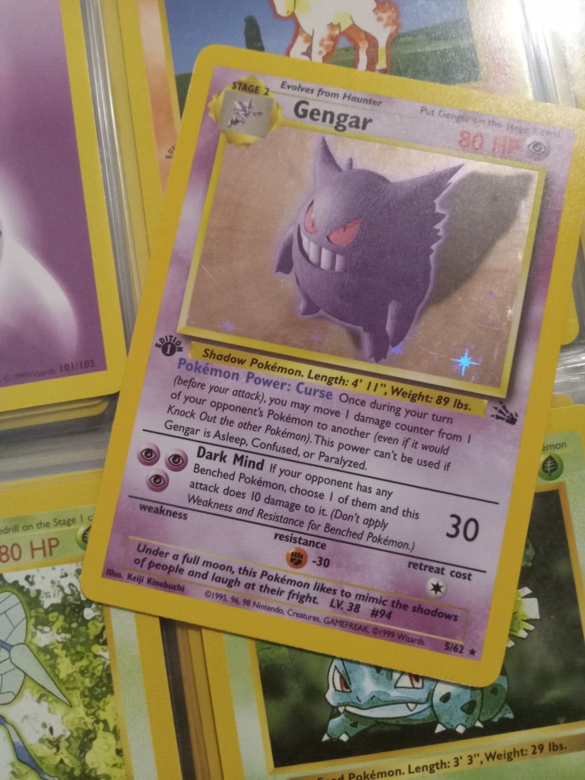 Pokemon TCG Fossil First Edition HOLO Gengar 5/62 Vintage WOTC | eBay