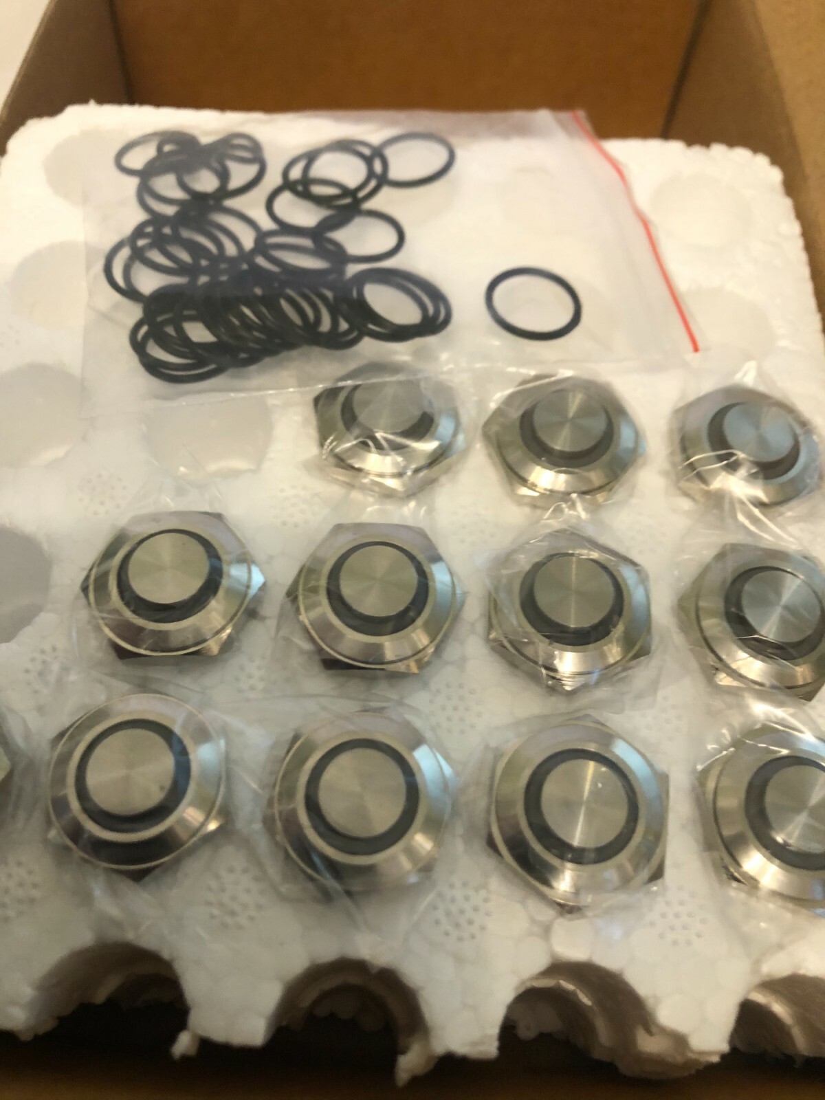 Green LED 18mm 4 Pin Chrome Round Push Button Momentary SP/ST Switch ...