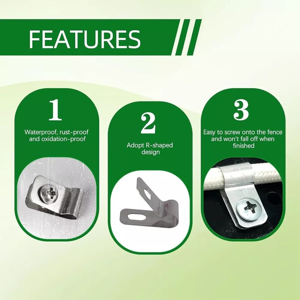 100x Metal Mesh Panel Securing Clip Fencing Wire Fence Fasteners Post ...