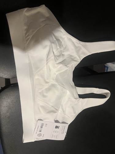 Athleta 38C Invincible Bra, White Compression Sports Bra Running ...