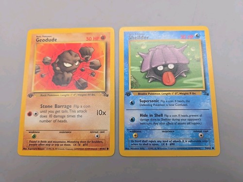 First Edition Fossil Shellder And Geodude Wotc Pokemon Cards | eBay