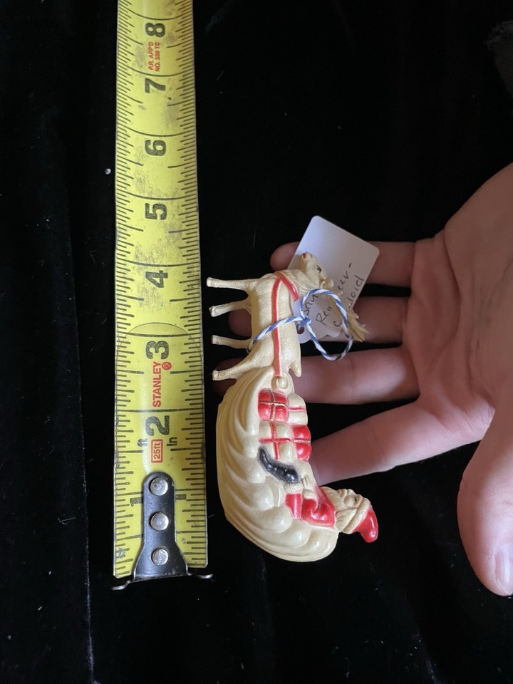1920s Antique Vintage Viscoloid Celluloid Santa Claus w/ Reindeer ...