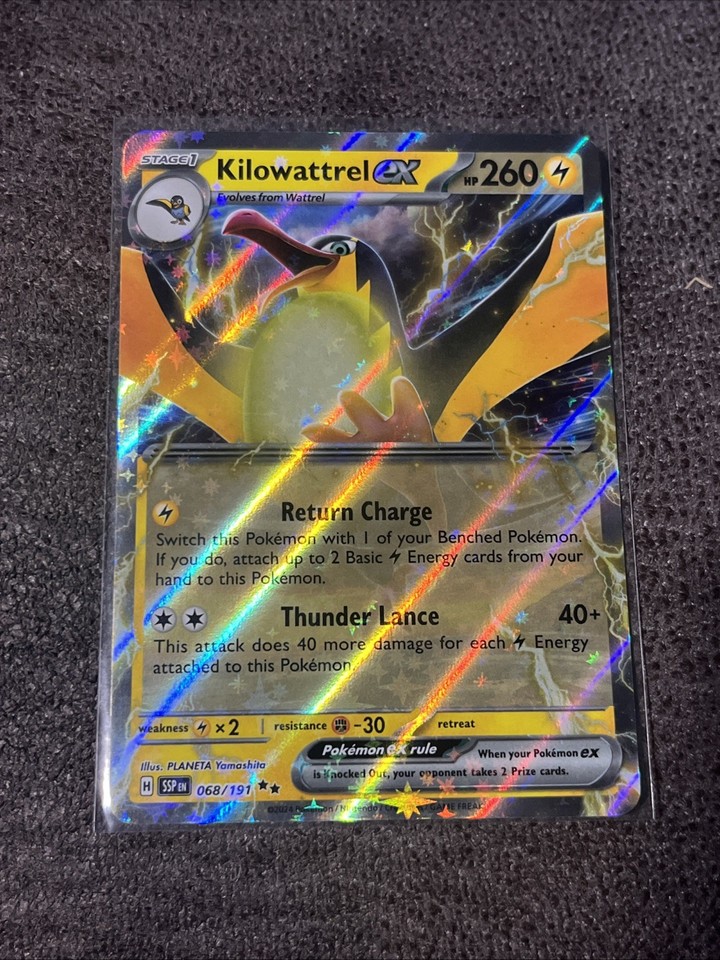 Pokemon TCG 3 Card SSP Lot - Tatsugiri Ex, Flamingo Ex, Kilowattrel Ex ...