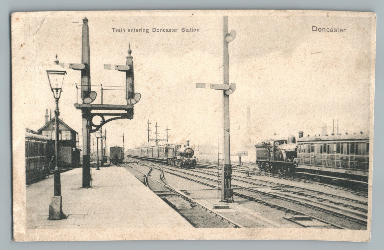 Train Entering Doncaster Station~Antique Railroad Railway Depot ...