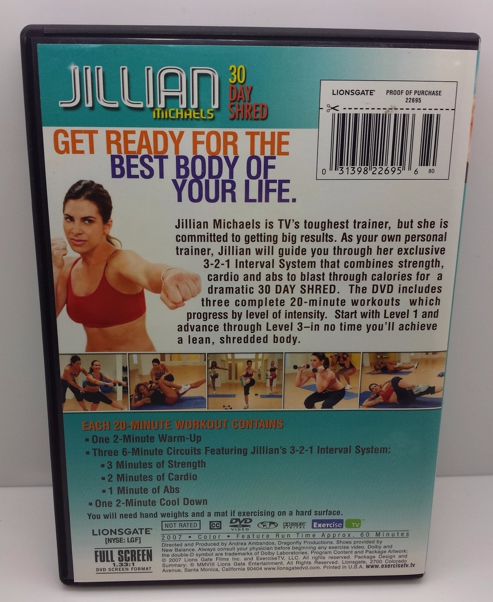 Jillian Michaels 30 Day Shred Workout Schedule | EOUA Blog