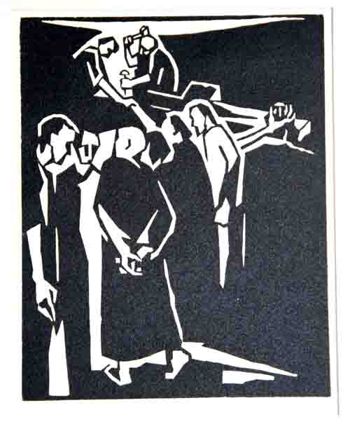 Kunstdruck Holzschnitt Kreuzigung Jesu Herbert Seidel handsigniert ...