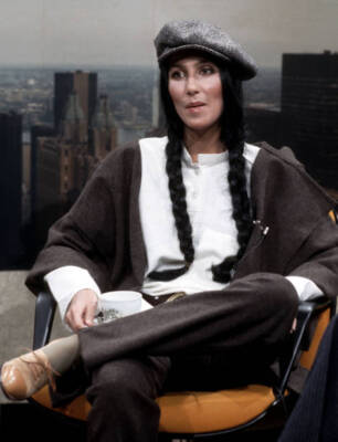 Singer Cher on September 23 1977 visits The Stanley Siegel Show at- Old ...