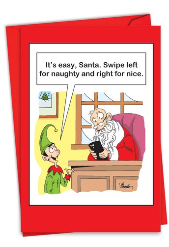 Funny 5"x7" Greeting Card w/ Envelope Merry Christmas Holiday Swipe ...