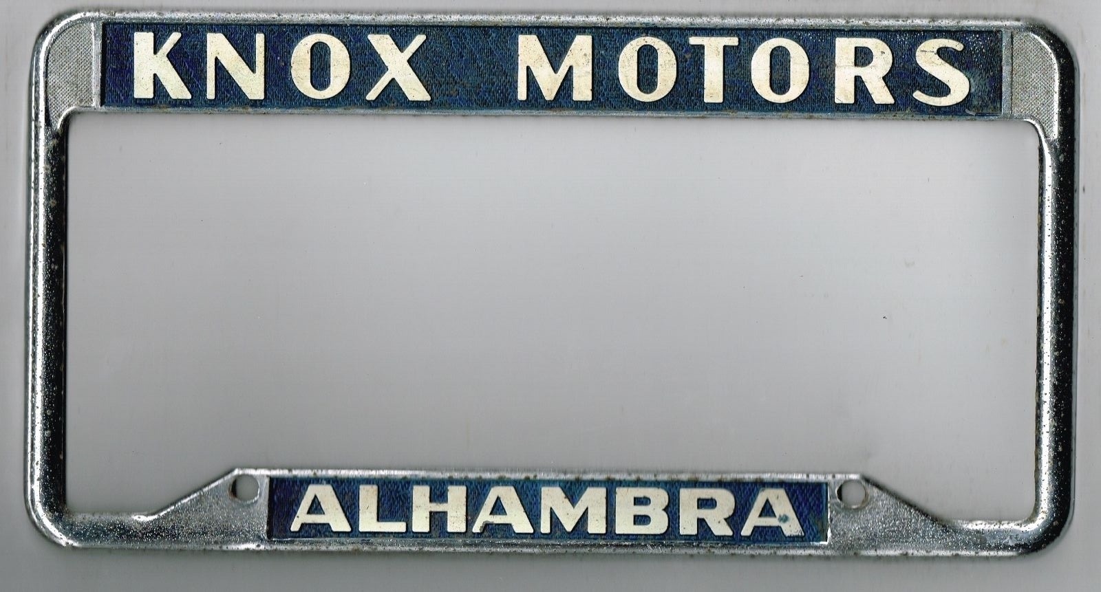 Alhambra California Knox Motors Vintage Datsun MG Dealer License Plate ...