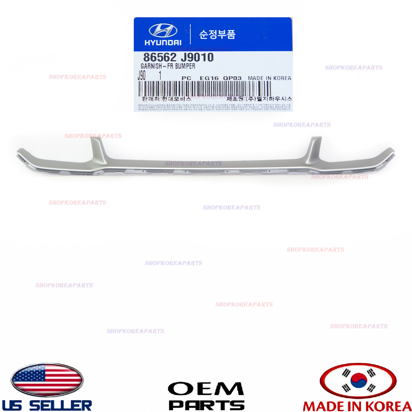 Genuine Front Bumper Molding Trim Center Lower ⭐OEM⭐ HYUNDAI KONA 2018 ...