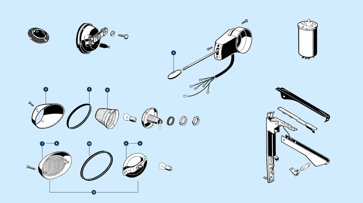 VW TYPE 2 BUS 1962-1967 BASE SEALS FOR THE TURN SIGNAL LENSES KOMBI ...