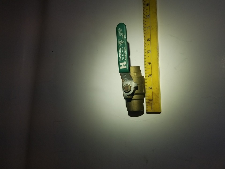 Hammond Valve Corp 1"- 1"- Brass Ball Valve 150SWP - 600WOG - Fig.No ...