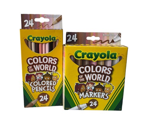 Lot of 2 Crayola Colors of the World Pencils & Markers Multicultural ...