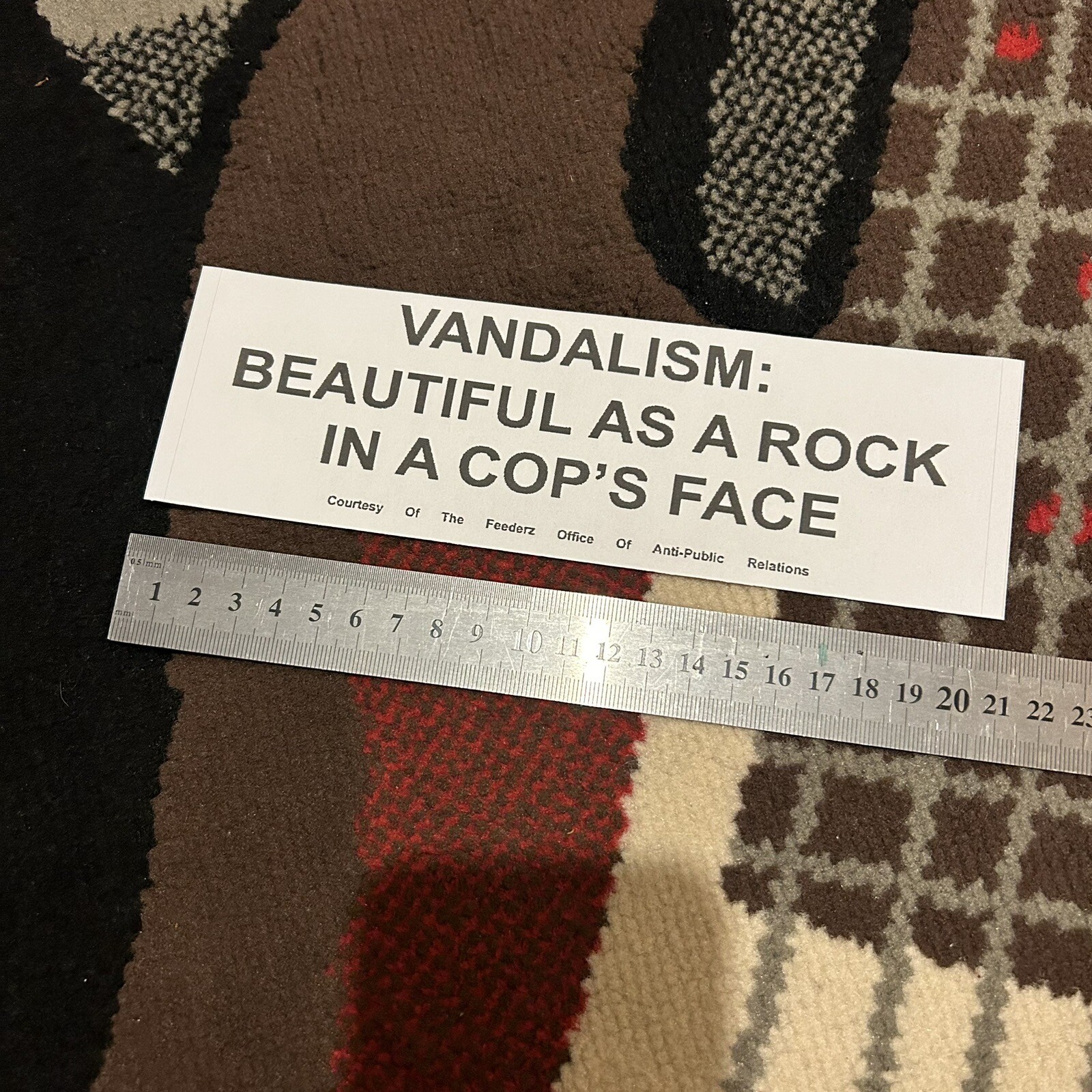 Vandalism: Beautiful As A Rock In A Cop’s Face Paper Sticker Kurt ...