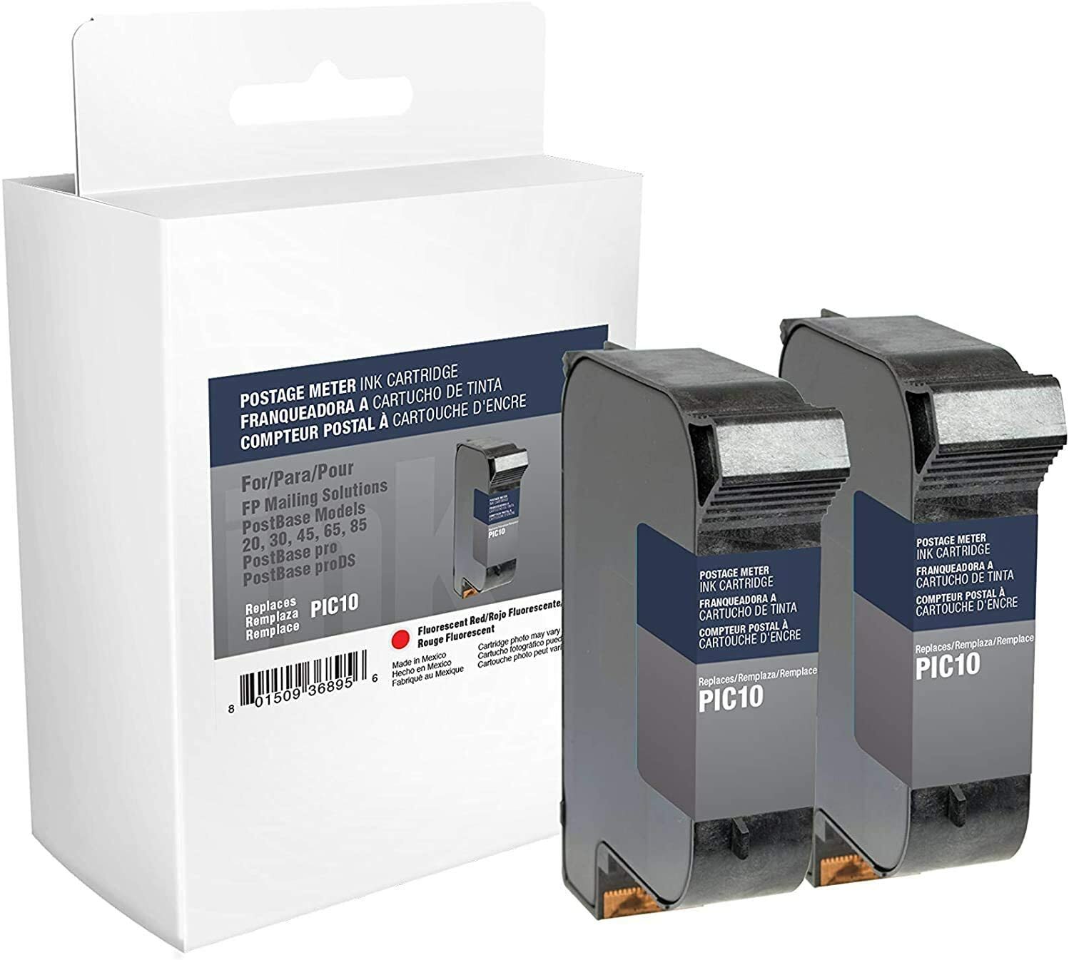 FP PIC10 Fluorescent Red Ink Cartridge for PostBase Series Meters (2 ...