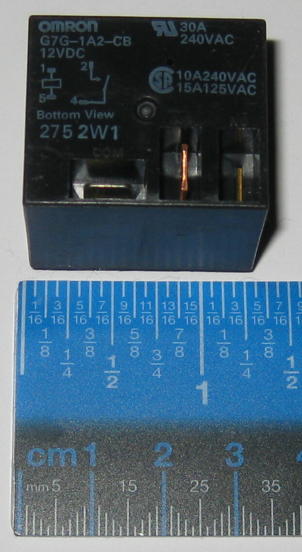 OMRON 125VAC 15A NO SPST PCB Mount Relay - 12VDC / 150 Ohm Coil ...