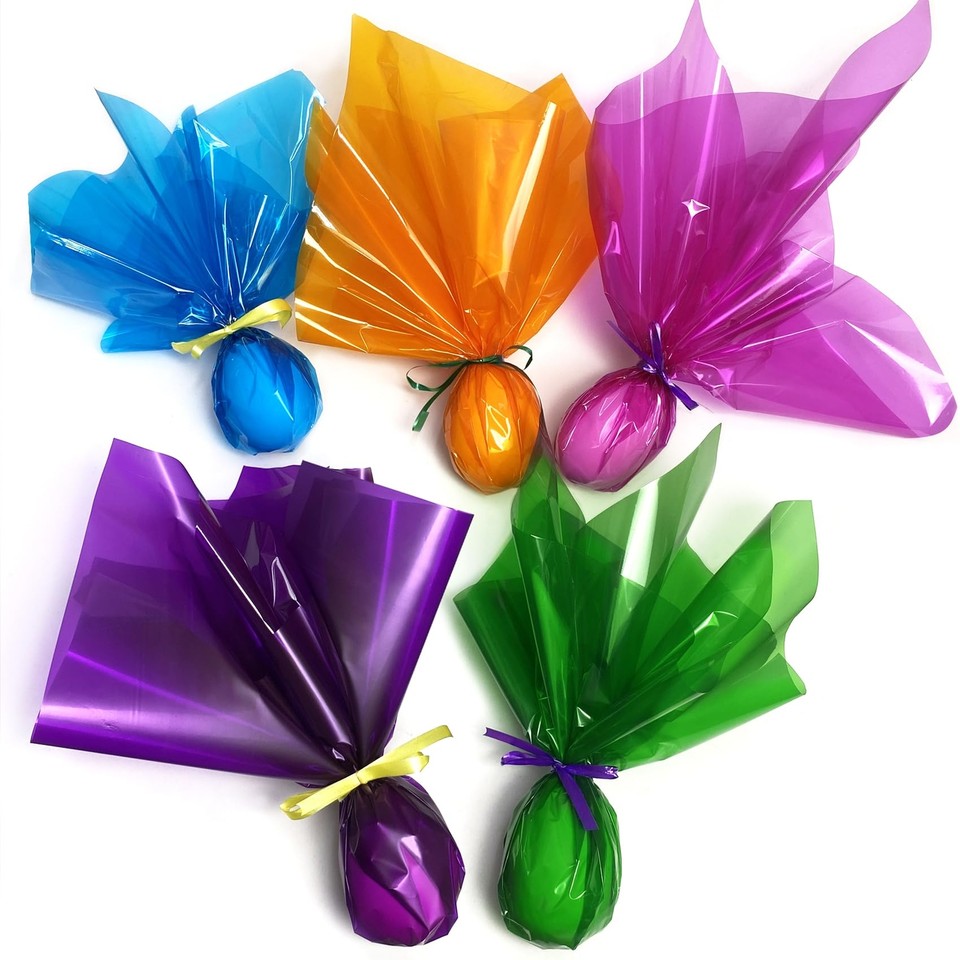 16 Inchx100Ft Cellophane Wrap Roll Translucent Purple Wrapping for Gift ...