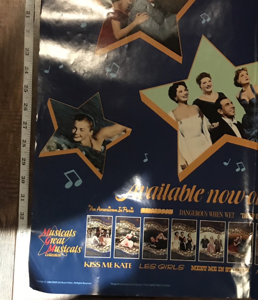 Musicals Great Musicals Collection Video Cassette Poster (1986) | eBay