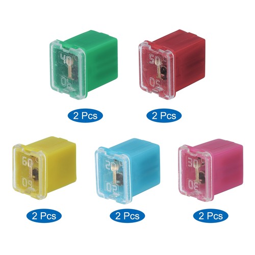 10 x Automotive Cartridge Fuse 48V 20/30/40/50/60A Female Terminal Low ...