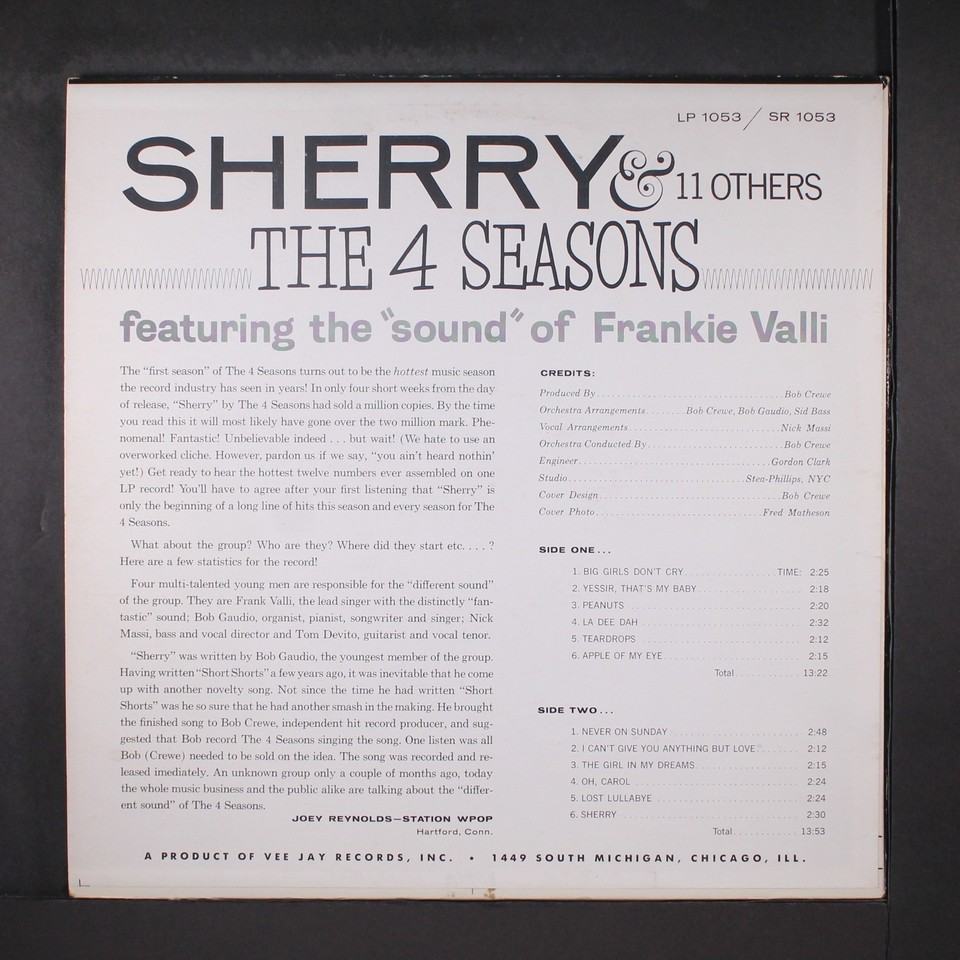 FOUR SEASONS: sherry & 11 others VEE-JAY 12" LP 33 RPM | eBay