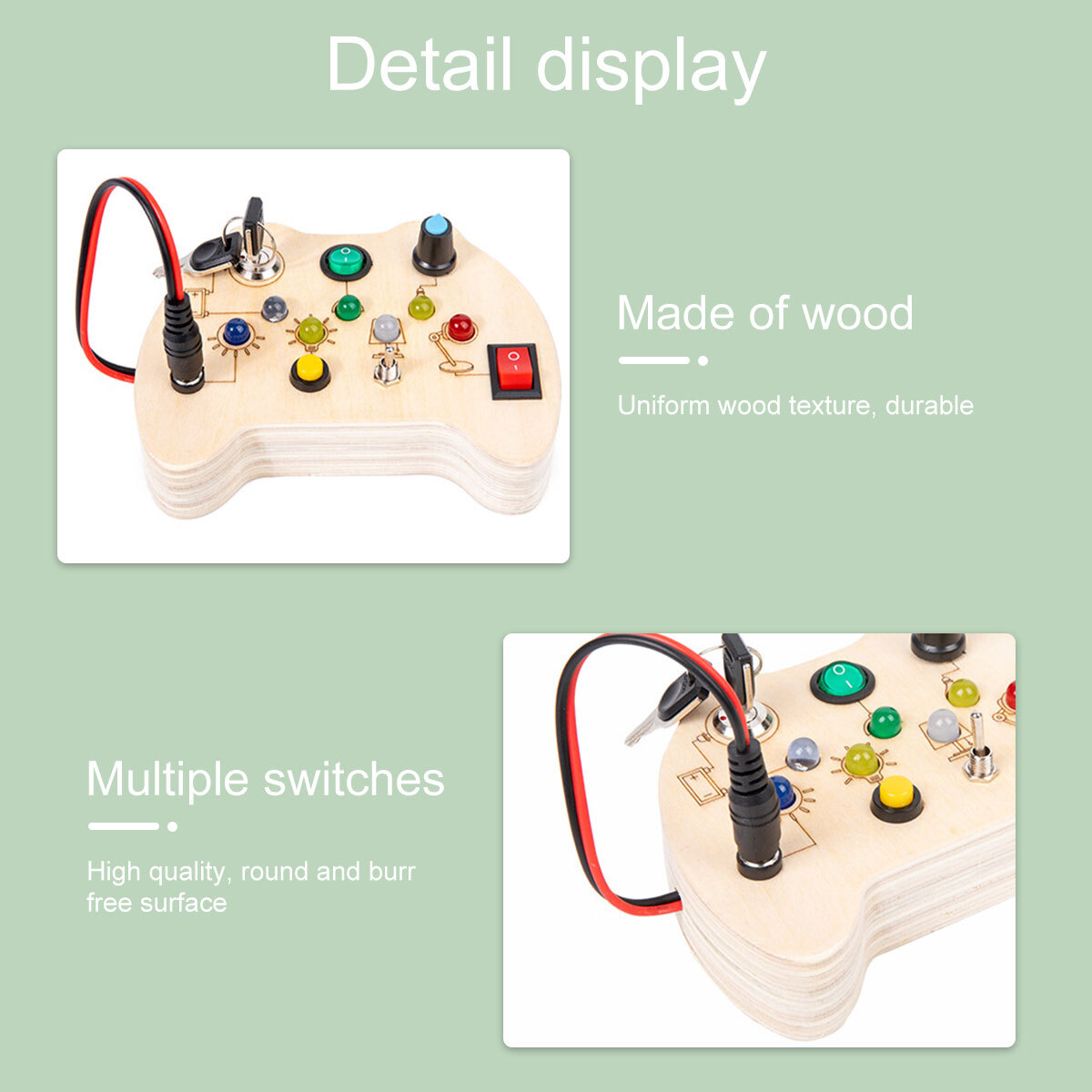 Montessori Busy Board LED Light Switch Busy Board Sensory Toys w/LED ...